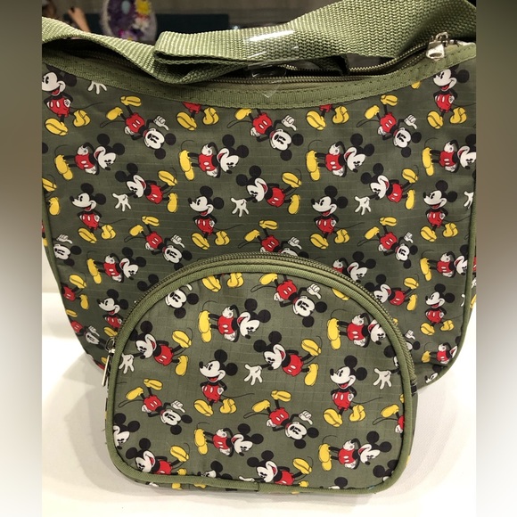 Bags | Disney Mickey Mouse Green Shoulder Bag With Change Purse New ...